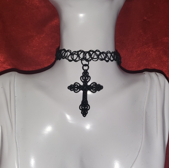 ShopSaritalynne | Jewelry | Cross Charm Choker Necklace 9s Style Tattoo ...